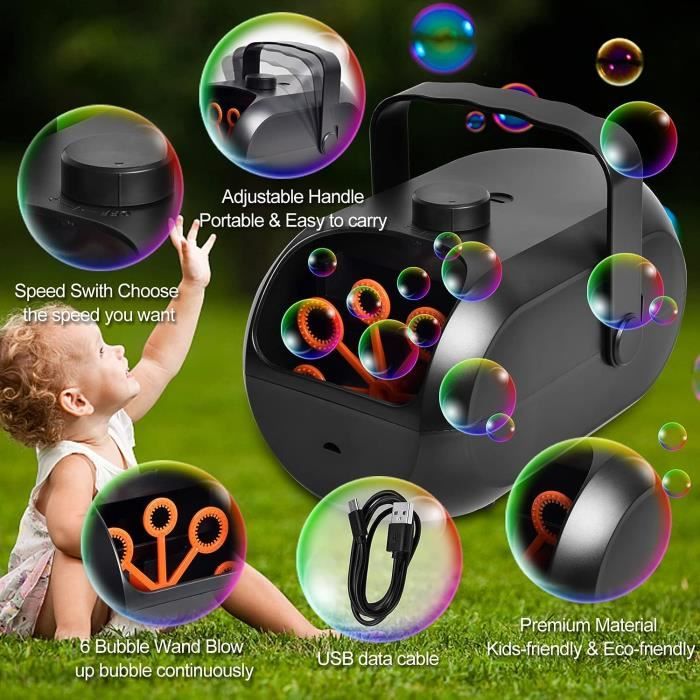 Machine À Bulles Automatique Souffleur De Bulles Portable Rechargeable ...