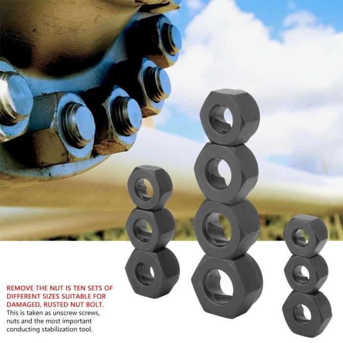 10 Pièces Dissolvant de Boulon D'écrou Endommagé, Kit D'extraction de ...