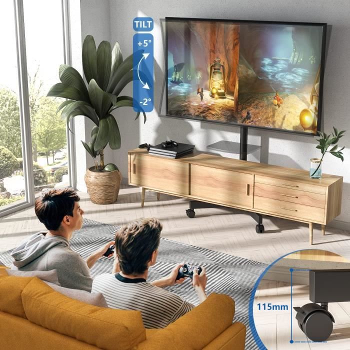 Chariot Tv Meuble Télé Support Avec Roulette Pied De 27 À 60 Pouces ...