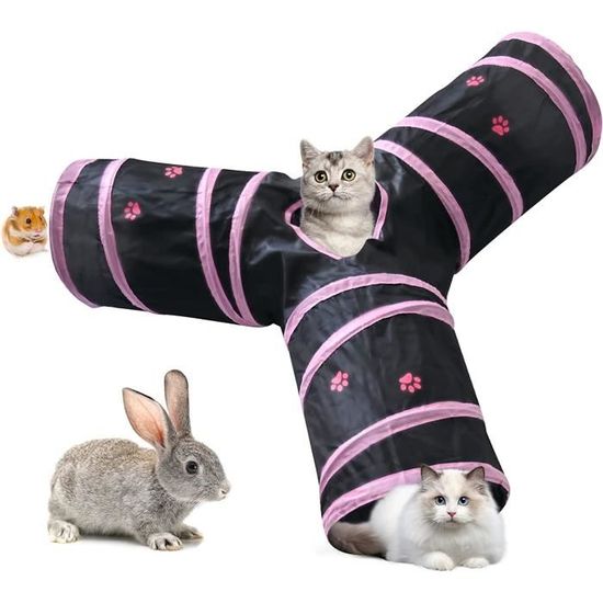 Tunnel pour Chat à 3 Voies Tube de Tunnel Pliable pour Animaux de ...