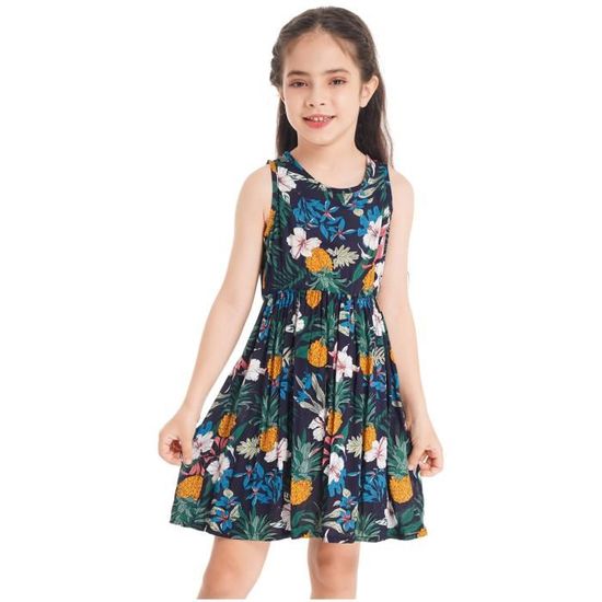 IEFIEL Robe Ado Fille Fleurie Robe d'Été Robe de Plage Fille Bohème ...