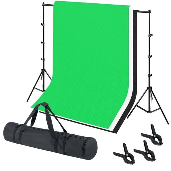 UISEBRT Support de fond pour studio photo - 2,6 x 3m - 3 couleurs Fond ...