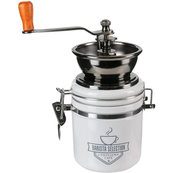 Ka2246 moulin à café barista, bois + gres + inox, blanc, 15,5 x 8,5 x ...