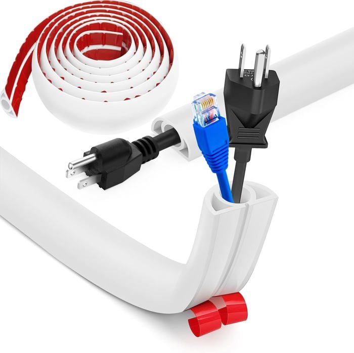 Cache Cable Sol, Petit Canal De Câble Flexible, 5M X 2Cm Protege Cable ...