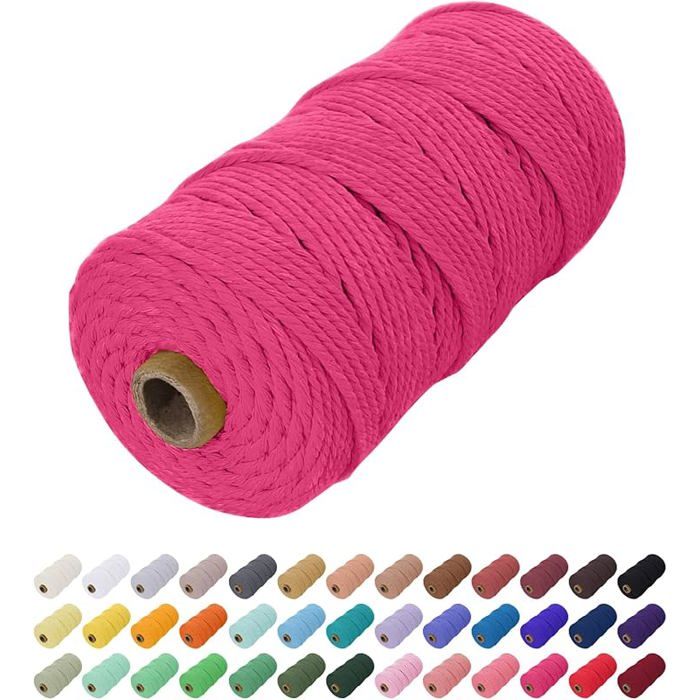 Corde Macramé 2mm x 200m, Fil Macramé Coton Corde Coton Naturelle ...