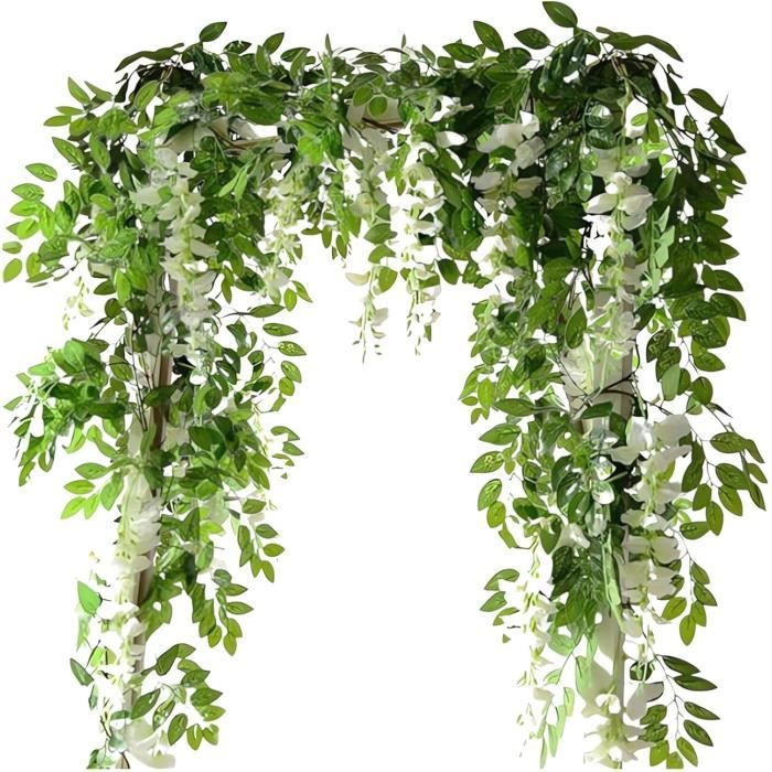 6 Glycines Artificielles En Soie À Suspendre,Glycine Artificielle White ...
