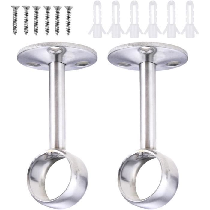 22mm Supports de tringles à Rideaux, Support de Bride de Douille en Acier Inoxydable, Accrocher ...