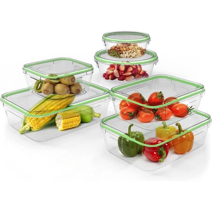Lot de 6 Récipient Boîtes Alimentaire en Verre Mixte | Hermétique ...