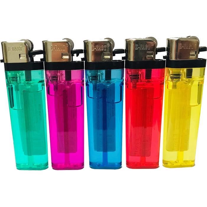 Lot de 5 briquets jetables avec flamme réglable pour la sécurité des ...