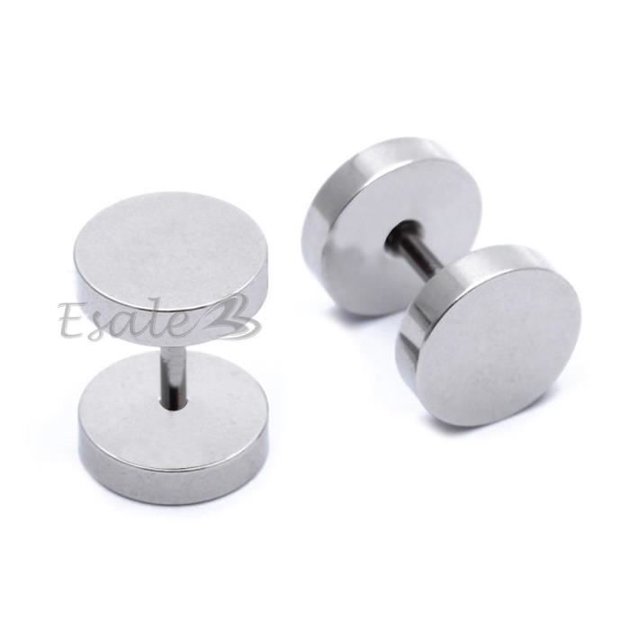 8mm Boucles d'oreille Clou Piercing Haltère Aci... - Achat / Vente ...