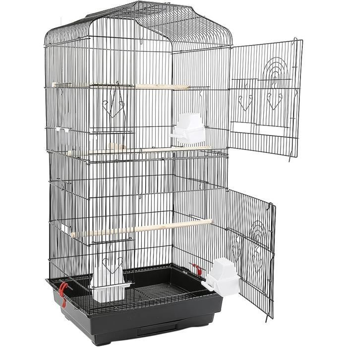 Volière Cage À Oiseaux Sur Roulettes Design Maison Perchoirs Portes ...