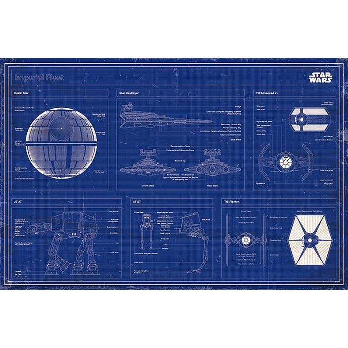 Poster Star Wars Plan de l'armée impériale - Cdiscount Maison
