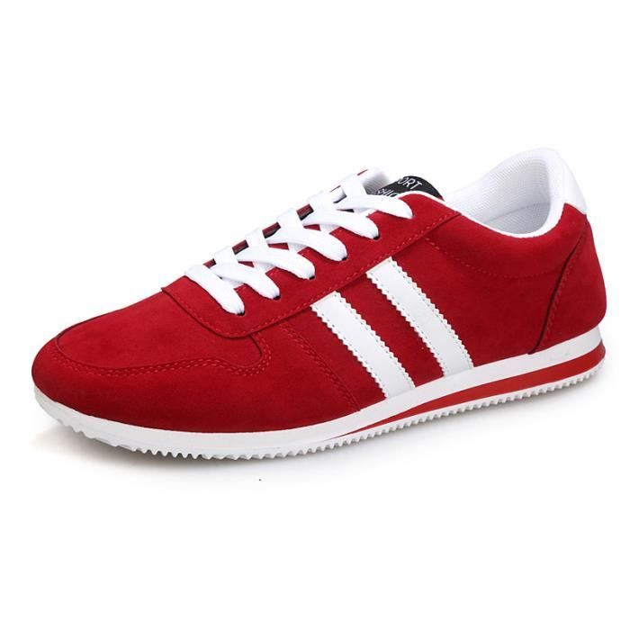 Baskets Chaussures Homme Rouge Rouge - Cdiscount Chaussures