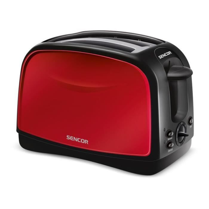 SENCOR Grille pain 850W Rouge Toaster 2 fentes 7 niveaux de brunissage ...