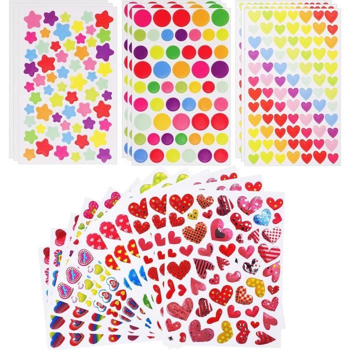 21 Feuilles Gommettes Autocollantes, Plus de 1300 Stickers Gommettes ...
