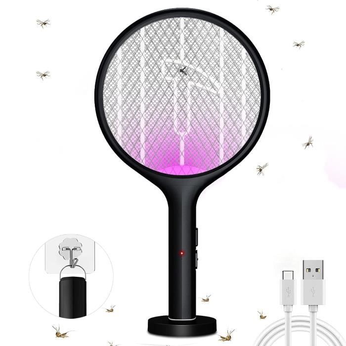 Lukasa Raquette Electrique Insectes 3000V,USB Rechargeable Raquette ...