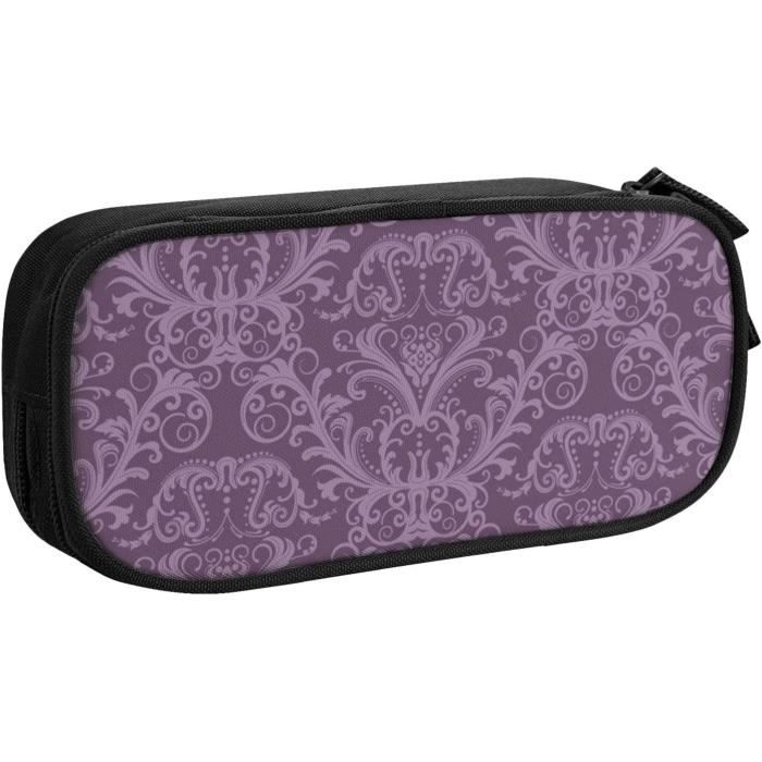 Grande trousse à crayons violette avec 2 compartiments - Pour filles ...