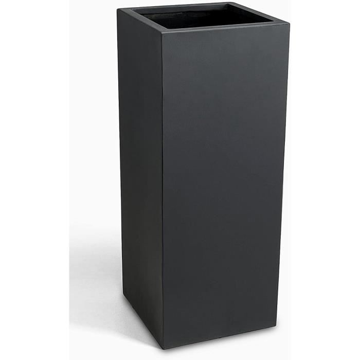 VIVANNO Jardinière Cache-pot Colonne en fibre de verre Anthracite Bloc ...