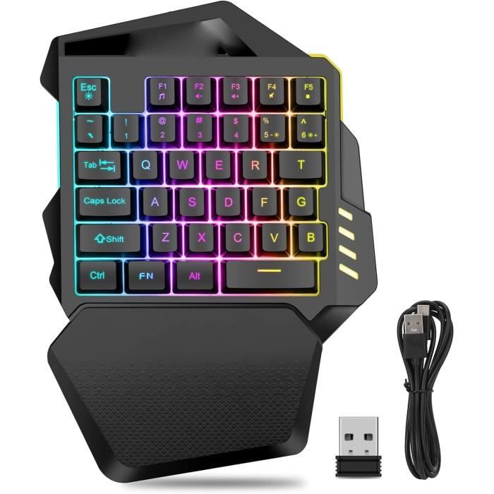 Clavier Mécanique Sans Fil À Une Main, Demi-Clavier De 2,4 G De Clavier ...