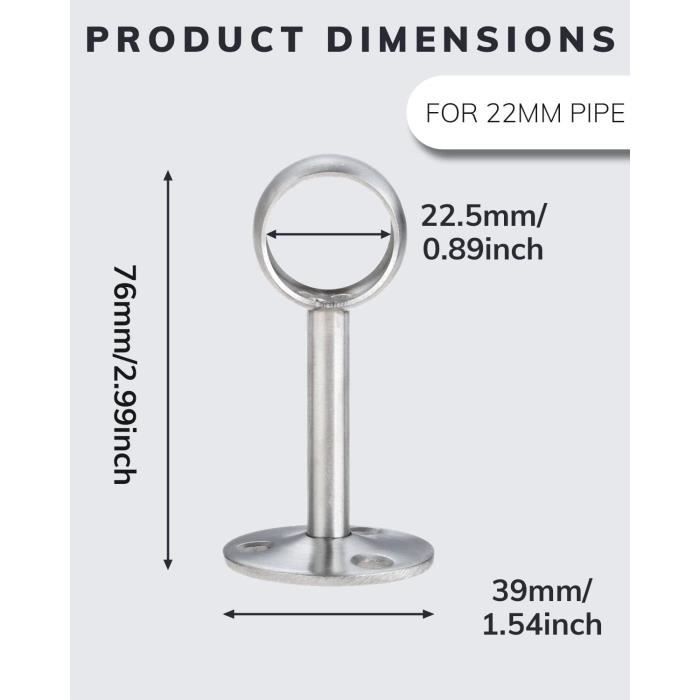 22mm Supports de tringles à Rideaux, Support de Bride de Douille en ...