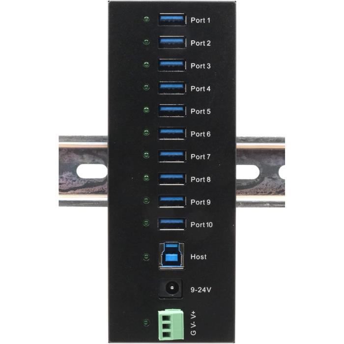 HUB USB 3.2 Gen 1 - GENERIC - EX-11230HMS - 10 ports - Protection ESD ...