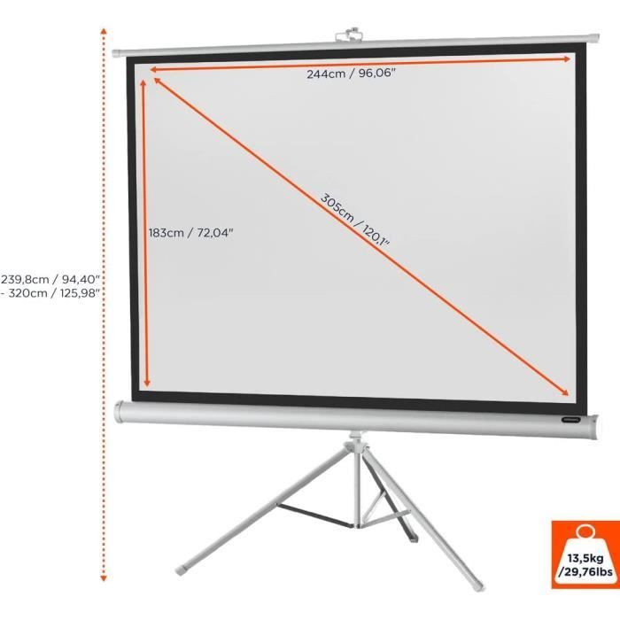 Pariszhuo Ecran De Projection Mobile Sur Pied - Portable Avec Support ...