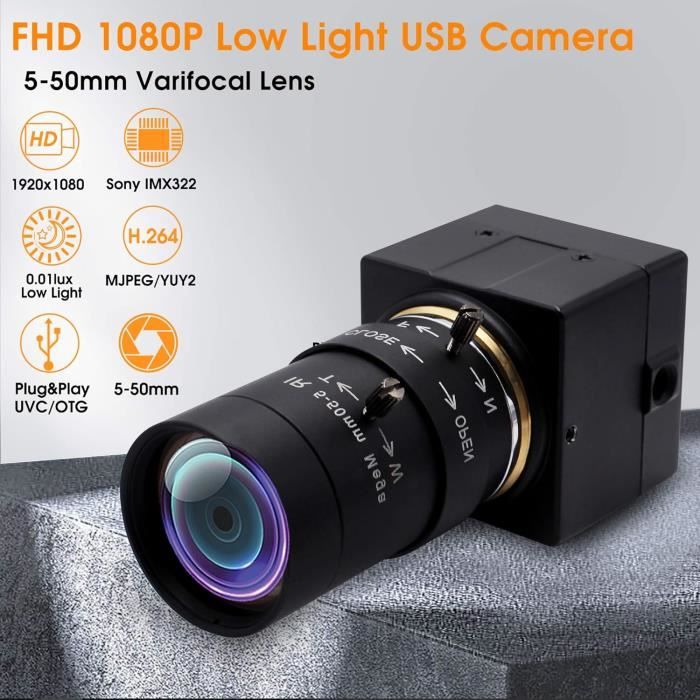 Lentille Varifocale 5-50Mm 1080P (1-2,9 '') Imx323 Sensor H.264 Basse ...