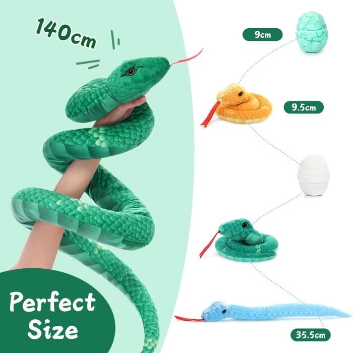 Serpent Peluche Géante Xxl 140 Cm Avec Bébés Dans Le Ventre, Grande ...