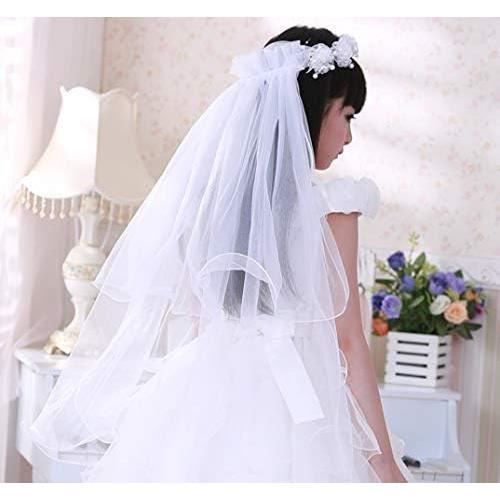 Voile De Mariage Fille Princesse Couronne De Fleurs Guirlande Avec ...