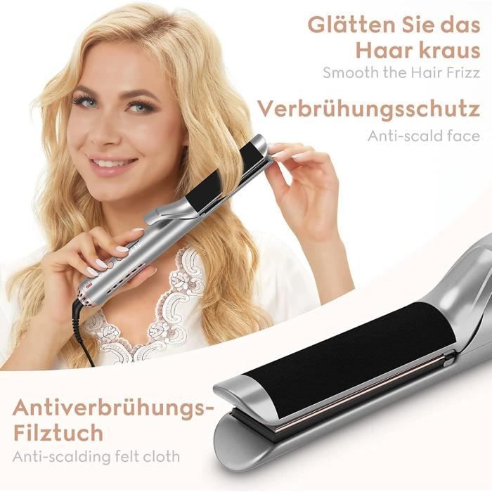 Styler De Flux D'Air Lisseur Boucleur Cheveux 2 En 1 Fer À Lisser Avec Ventilateur Frais, 130 ...
