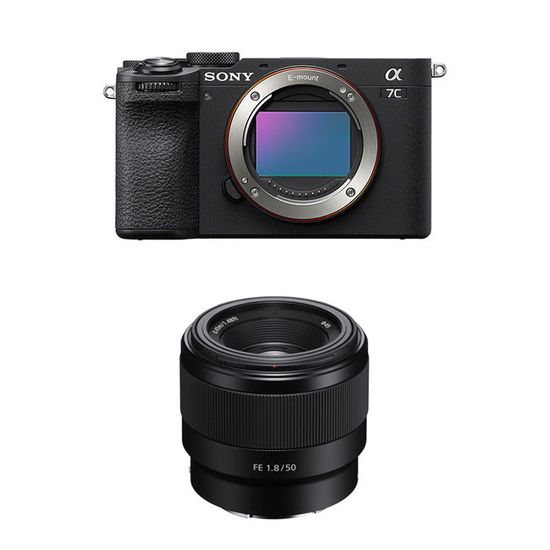 Sony appareil photo hybride alpha 7c II noir + objectif fe 50mm f/1.8 ...