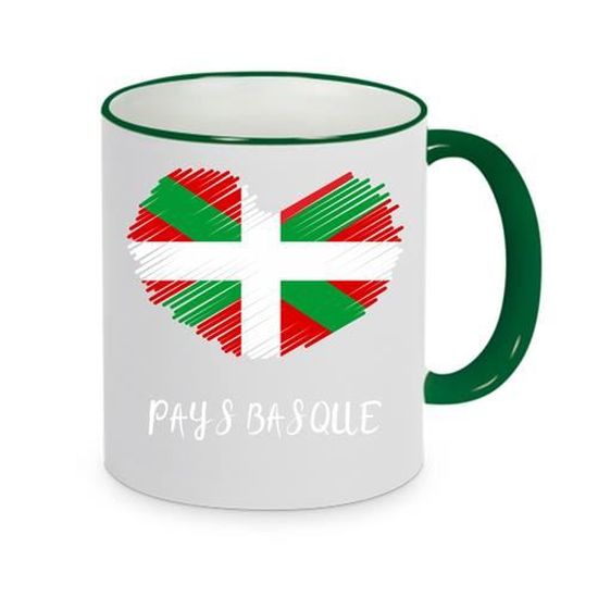 Mug - Céramique - Vert fonce LMK COEUR CRAYON PAYS BASQUE 1 - Cdiscount ...