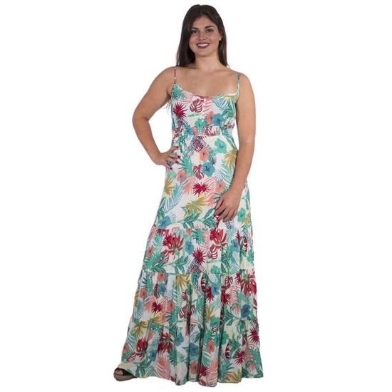 Robe longue bohème Coline Blanc - Cdiscount Prêt-à-Porter