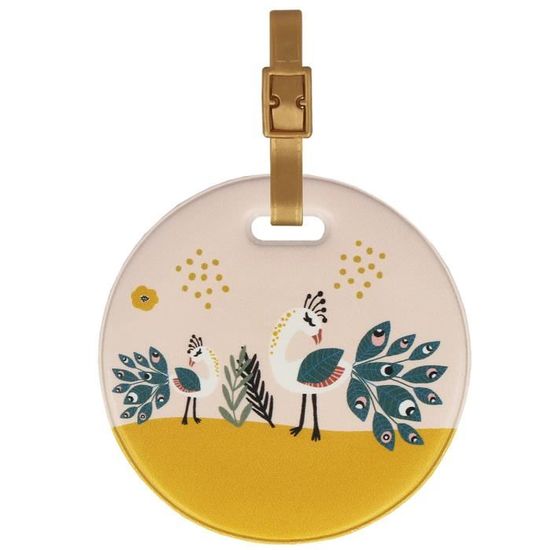 Etiquette sac ou bagage Ronde enfant couleur motif en paon Color Pop ...