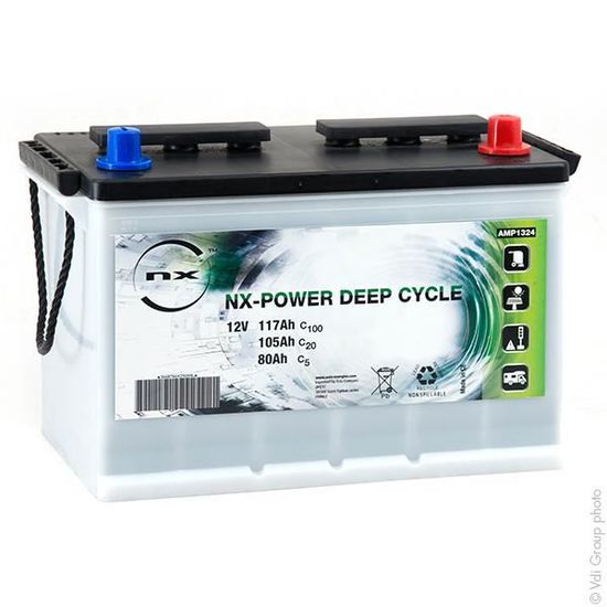 NX - Batterie plomb ouvert NX Power Deep Cycle 12V 117Ah C100 ...