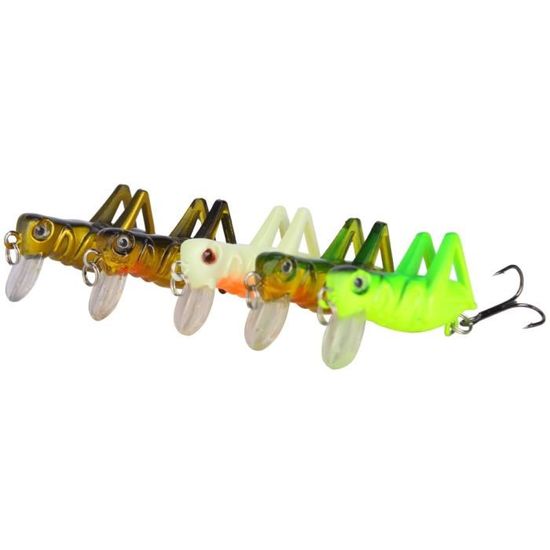 Leurre De Pêche 5 Pcs Bionic Cricket Grasshopper Bait Insect Fish Lure ...