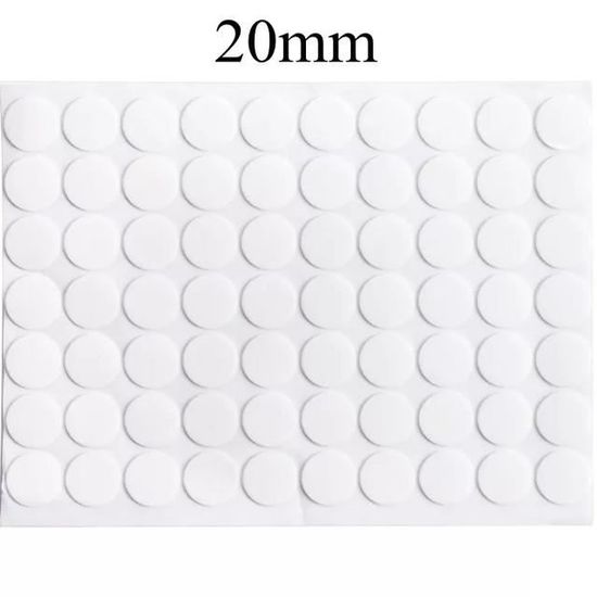 RUBAN ADHESIF,20mm--50 pièces, adhésif Double face rond transparent ...