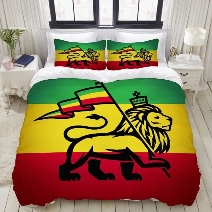 WINCAN Housse de Couette 220x240cm Le Lion de Juda art mural,Parure de ...