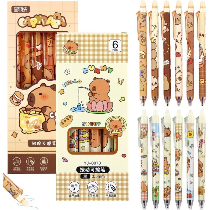 Capybara Papeterie,12 stylos Stylo Kawaii Capybara,Papeterie Capybara ...