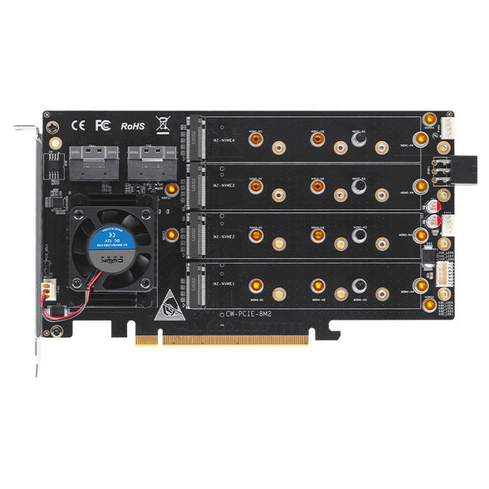Carte d'extension NVMe PCIe 4.0 à 8 baies, adaptateur PCIe vers M.2 ...