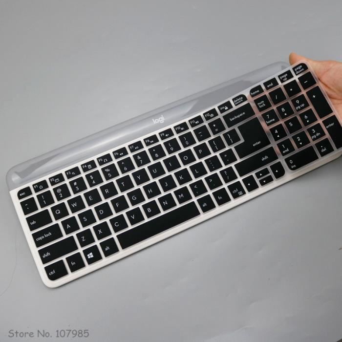 Noir-Juste de clavier sans fil pour Logitech MK470 K580, silicone souple, anti-poussière, mince ...