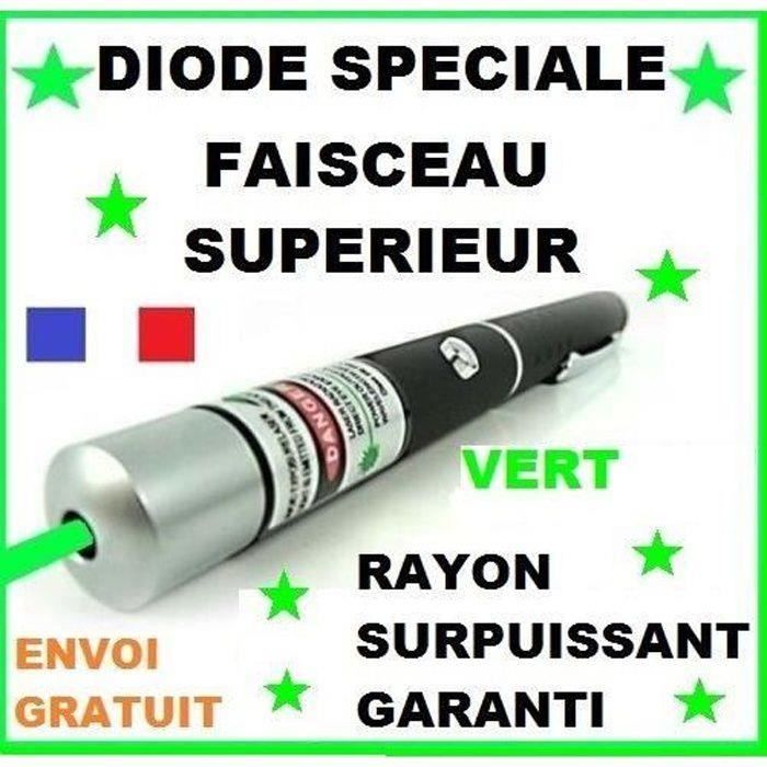 NEW STYLO POINTER POINTEUR LASER VERT GREEN VISIBLE 5mW Portée JUSQU'A ...