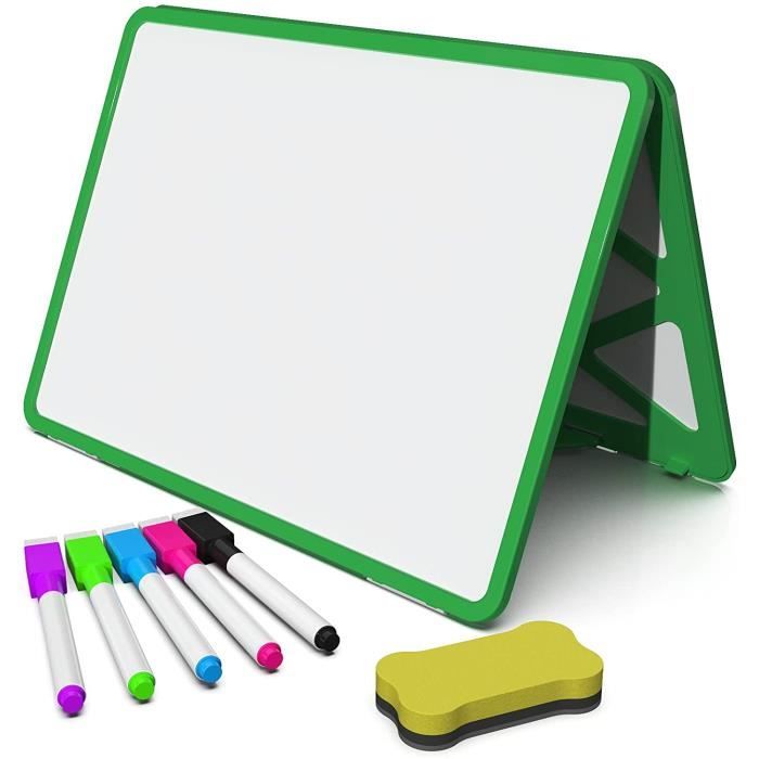 Tableau blanc effaçable à sec double face avec support, plateau de ...