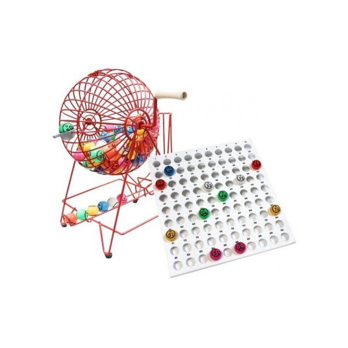 Boulier de Loto Geant, sphere 31 cm XXL - Cage metal, Plateau controle ...