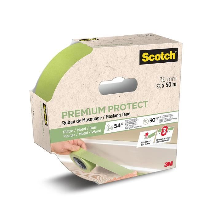 Scotch Premium Protect Ruban De Masquage, 36 Mm X 50 M, Scotch Ruban ...