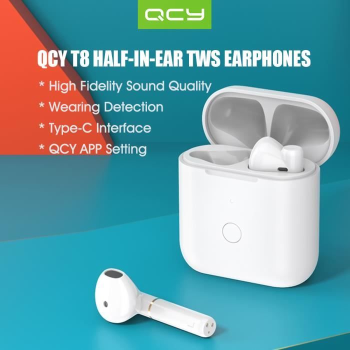 QCY T8 TWS Écouteurs sans fil - Réduction du bruit HiFi Sound DSP - Cdiscount TV Son Photo