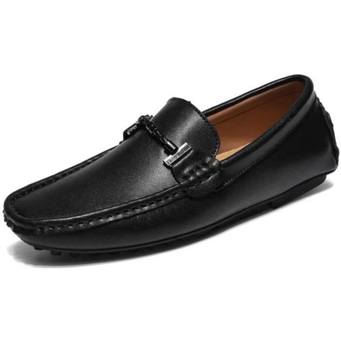 MOCASSIN Chaussure Cuir Mocassin Homme Noir Or - Cdiscount Chaussures