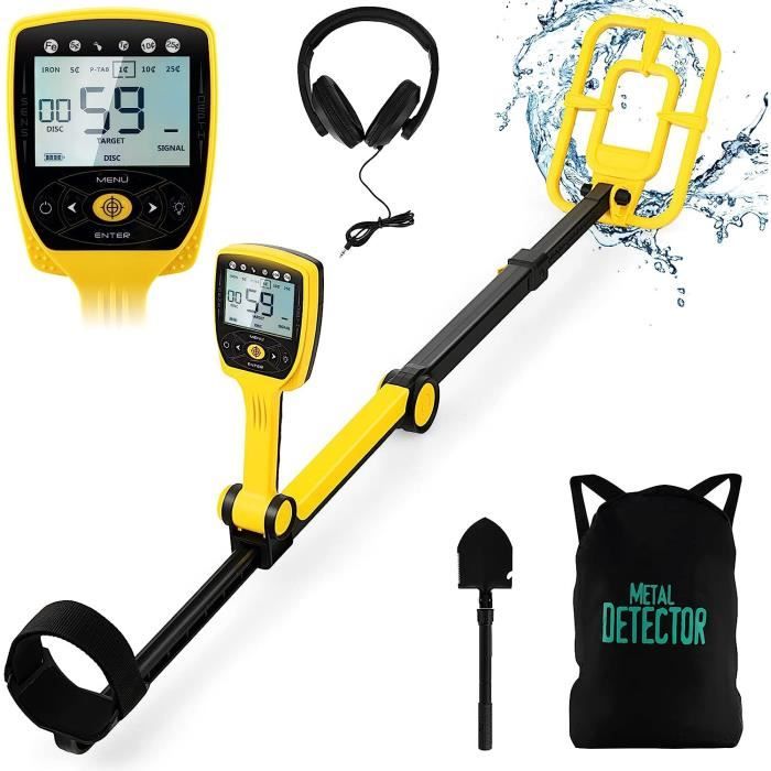 RELAX4LIFE Détecteur de Métaux Pliable Haute Précision, Bobine Étanche ...