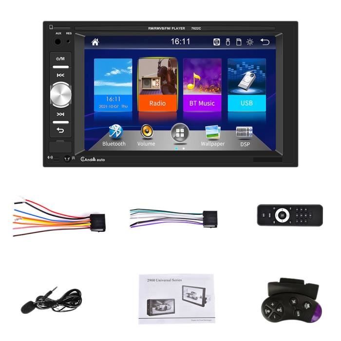 2 Din Carplay Android Auto Autoradio Universel 6.2 Pouces pour-Nissan Kia Toyota MP5 Lecteur A ...