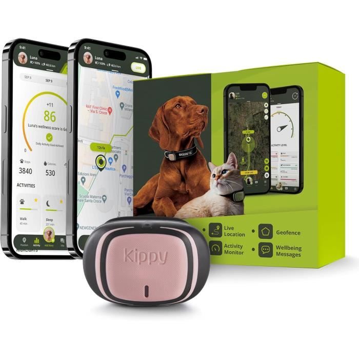 KIPPY Collier GPS Chat, Chien Evo - GPS Chien, Chat Satellite Étanche ...